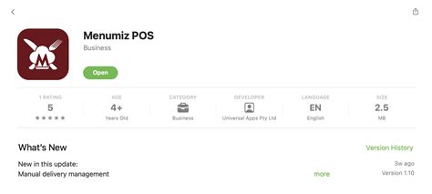 Menumiz™ Registration Menumiz™ Support