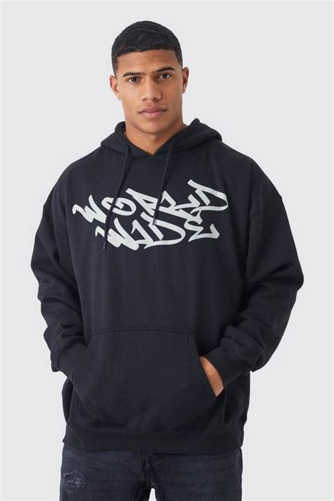 Oversized Worldwide Graphic Hoodie Boohoo Uk