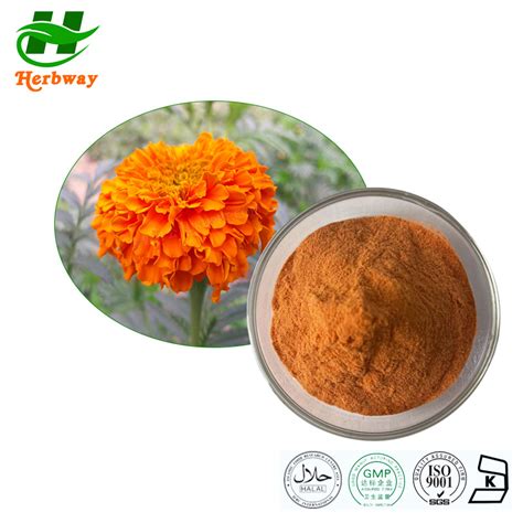 Kosher Halal Fssc HACCP Certified Zeaxanthin Marigold Extract Lutein Powder China Herbway And