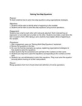 Solving Multi Step Equations Lesson By Emily Pelo TpT