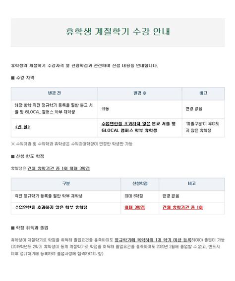 건국대학교 총학생회 건국대학교 휴학생 계절학기 제도 확정 시행안 안내 안녕하세요 건국대학교