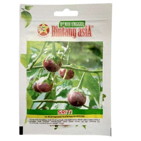 Jual Terong Bulat Ungu Sriti 2 Gram Pack Kecil Bibit Biji Benih Terong
