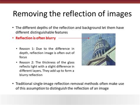 Single Image Reflection Removal Via A Two Stage Background Recovery Process Ir Dr Daniel P K