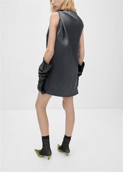 Satin Dress With Knot Detail Women Mango United Kingdom