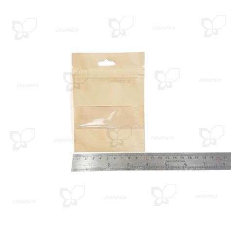 پاکت کرافت زیپ دار و پنجره دار 15×10 زرین پک سایت فروش ظروف بسته بندی