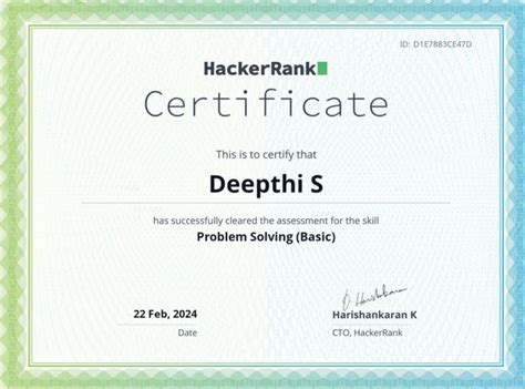 Deepthi S On Linkedin Hackerrank