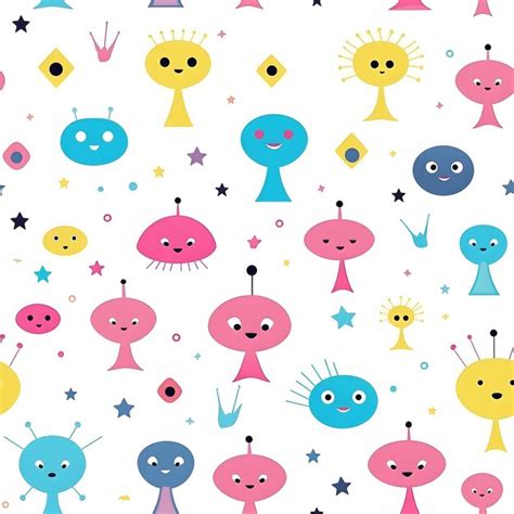 Premium Photo Abstract Aliens Seamless Pattern