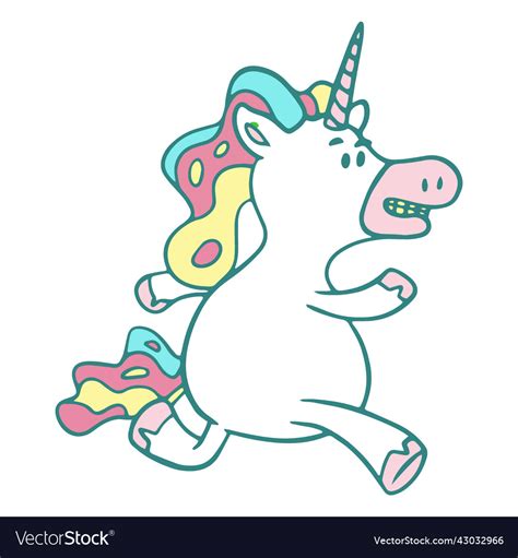 Funny Unicorn Running Character Royalty Free Vector Image