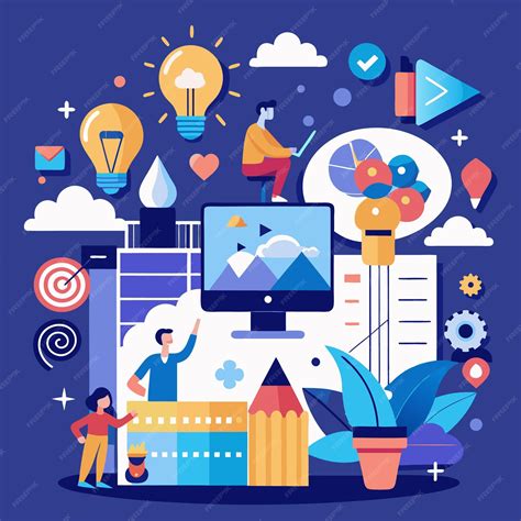 디지털 워크스페이스에서 팀 효율성을 높이는 협업 작업 흐름과 프로젝트 관리 프리미엄 벡터