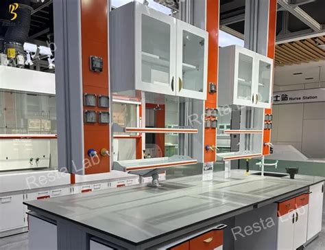 Full Steel Laboratory Table Furniture With Epoxy Resin Countertop For Physical And Chemical Labs