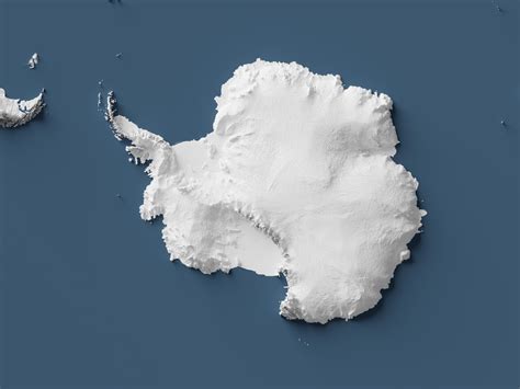 Antarctica Shaded Relief Visual Wall Maps Studio