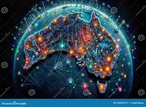 Australia Energy 3D View Of Sources Consumption Generative Ai Stock