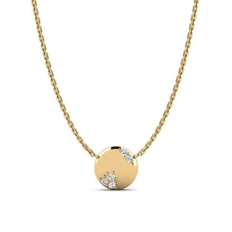 Order Women S Necklace Stubs In Round Cut K Yellow Gold Lab Grown Diamond GLAMIRA In