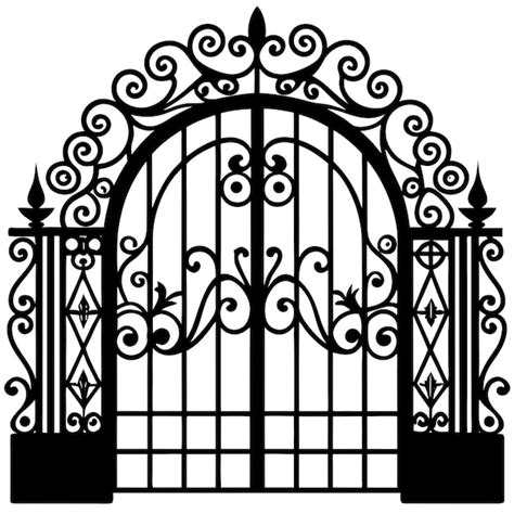 Wrought Iron Gate Silhouettes For Architectural And Decorative Themes
