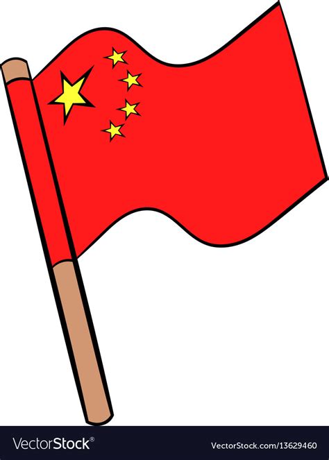 Flag Of China Icon Cartoon Royalty Free Vector Image