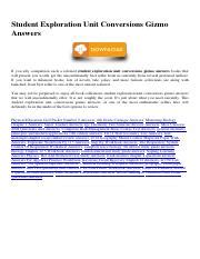 Babe Exploration Unit Conversions Gizmo Answers Pdf Babe