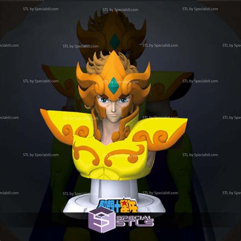 Saint Seiya Aiolia Leo Bust Digital Stl Sculpture Specialstl