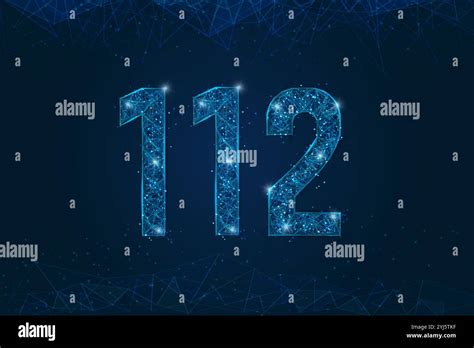 Abstract Isolated Blue Image Of Emergency Icon Polygonal Low Poly