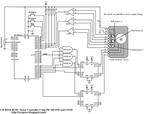 CD ROM BLDC Motor Controller Using PIC18F4550 And L293D