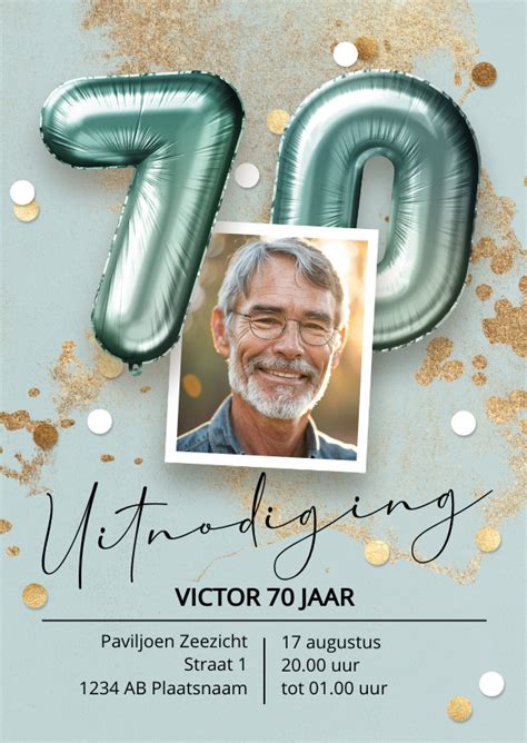 Uitnodiging Verjaardag 70 Jaar Ballonnen Kaartje2go