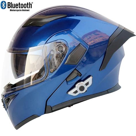 Buy TKTTBD Modular Motorcycle Helmet DOT Approved Anti Fog Double Visor Bluetooth Flip Up Full