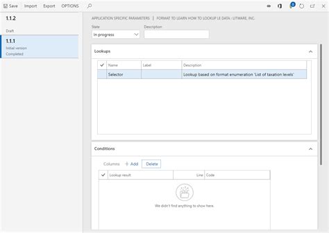 set up the parameters of an er format per legal entity finance