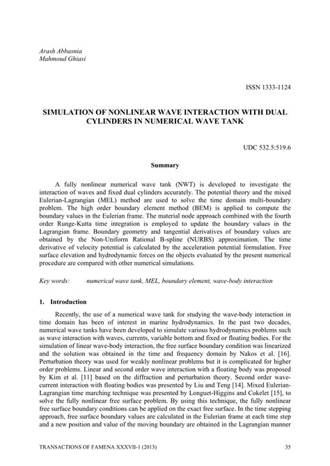 Pdf Simulation Of Nonlinear Wave Interaction With Dual Cylinders In