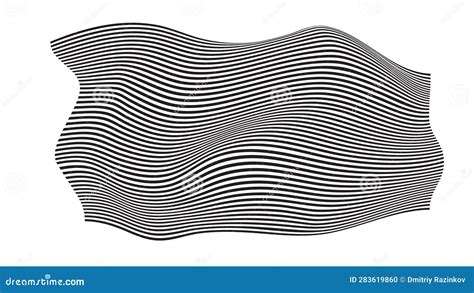 Optical Illusion Lines Background Abstract 3d Black And White Wave Conceptual Design Of