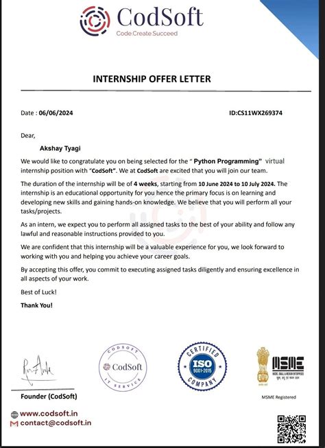 Akshay Tyagi On Linkedin Internship Codesoft Python Programming Coding Tech Innovation