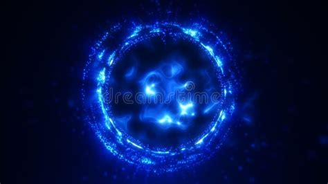 blue plasma bright glowing energy orb on a fantasy background of space