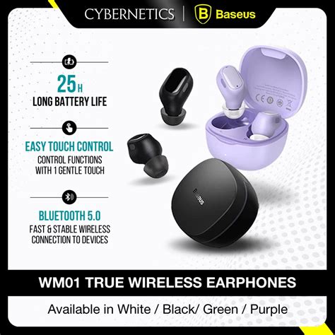 Baseus Wm01 Tws Bluetooth Earphones Stereo Wireless 5 0 Bluetooth