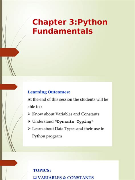 Chapter 3 Python Fundamentals Pdf