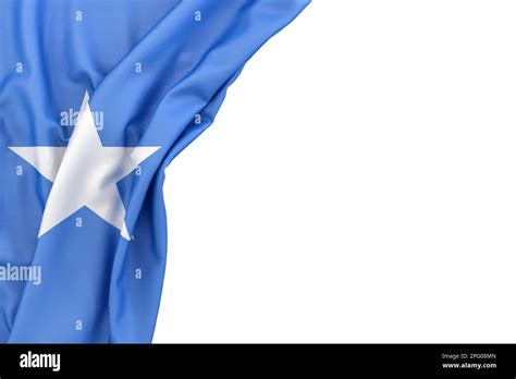 Flag Of Somalia Islands In The Corner On White Background 3d Rendering