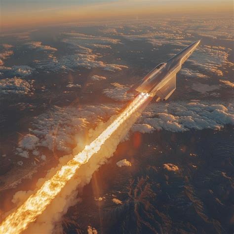 Hypersonic Aircraft Breaking Sound Barrier Premium Ai Generated Image