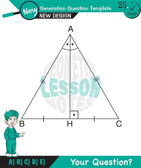 Geometry Angles In Triangles Special Triangles Next Generation Question Template Eps Stock
