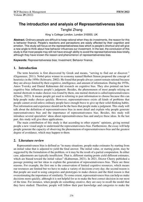 PDF The Introduction And Analysis Of Representativeness Bias