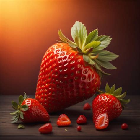 Premium Photo A Strawberry With The Word Strawberry On It
