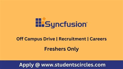Syncfusion Work From Home 2023 Fresher Direct Link