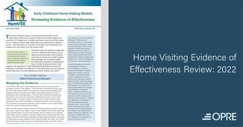 Home Visiting Evidence Of Effectiveness Review Brief 2022 The