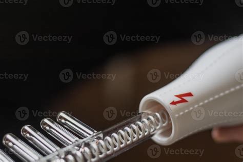 Close Up Shot Of The High Frequency Comb Tool For Hair And Scalp Treatment Healthcare