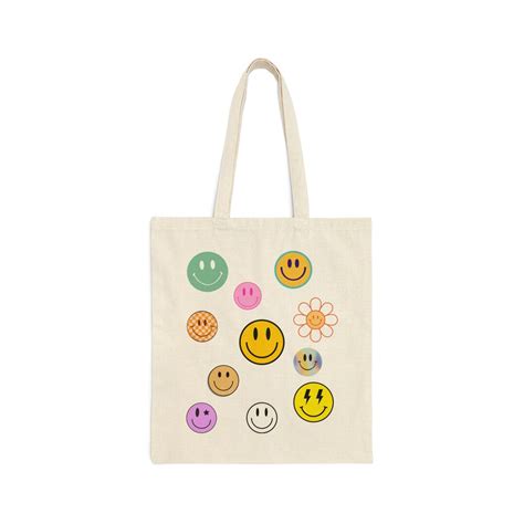 Smiley Face Bag Smiley Face Tote Bag Canvas Tote Bag Smiley Smile