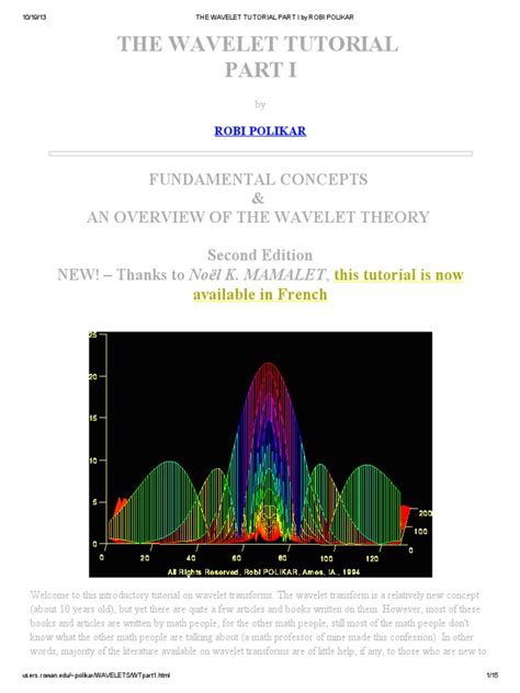 The Wavelet Tutorial Part I By Robi Polikar Pdf Spectral Density Stationary Process