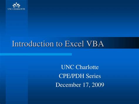 ppt introduction to excel vba powerpoint presentation free download