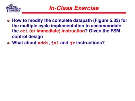 Ppt Csci Computer Architecture Ii Designing A Multi Cycle