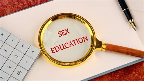 Sex Education Concept Sex Education Written Through A Magnifying Glass