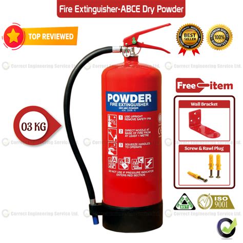Fire Extinguisher Abc Dry Chemical Powder 03 Kg Red Bd