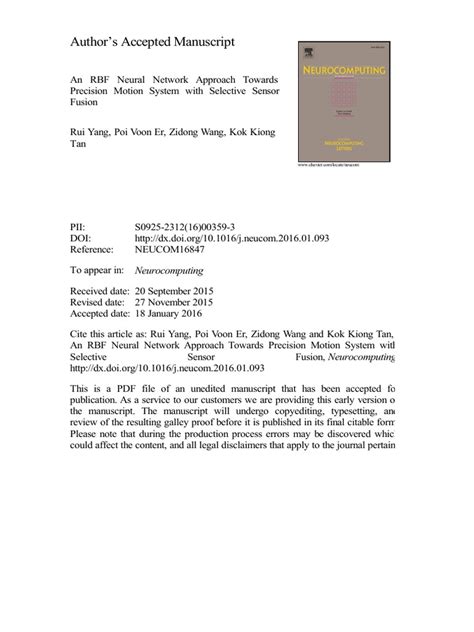 J Neucom 2016 01 093 Pdf Kalman Filter Sensor