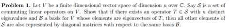 solved problem 1 let v be a finite dimensional vector space