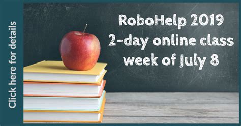 Upcoming Robohelp Live Class Tech Comm Tools
