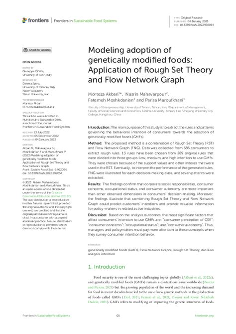Pdf Modeling Adoption Of Genetically Modified Foods Application Of Rough Set Theory And Flow
